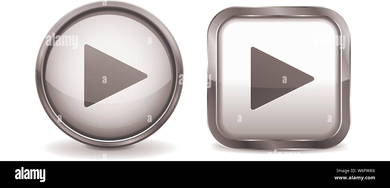 Play buttons. Round and square Stock Vector Image & Art - Alamy