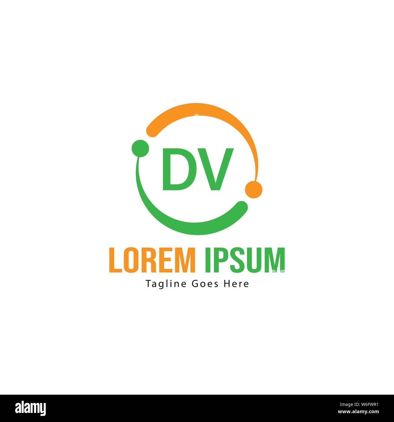 Initial DV logo template with modern frame. Minimalist DV letter logo ...
