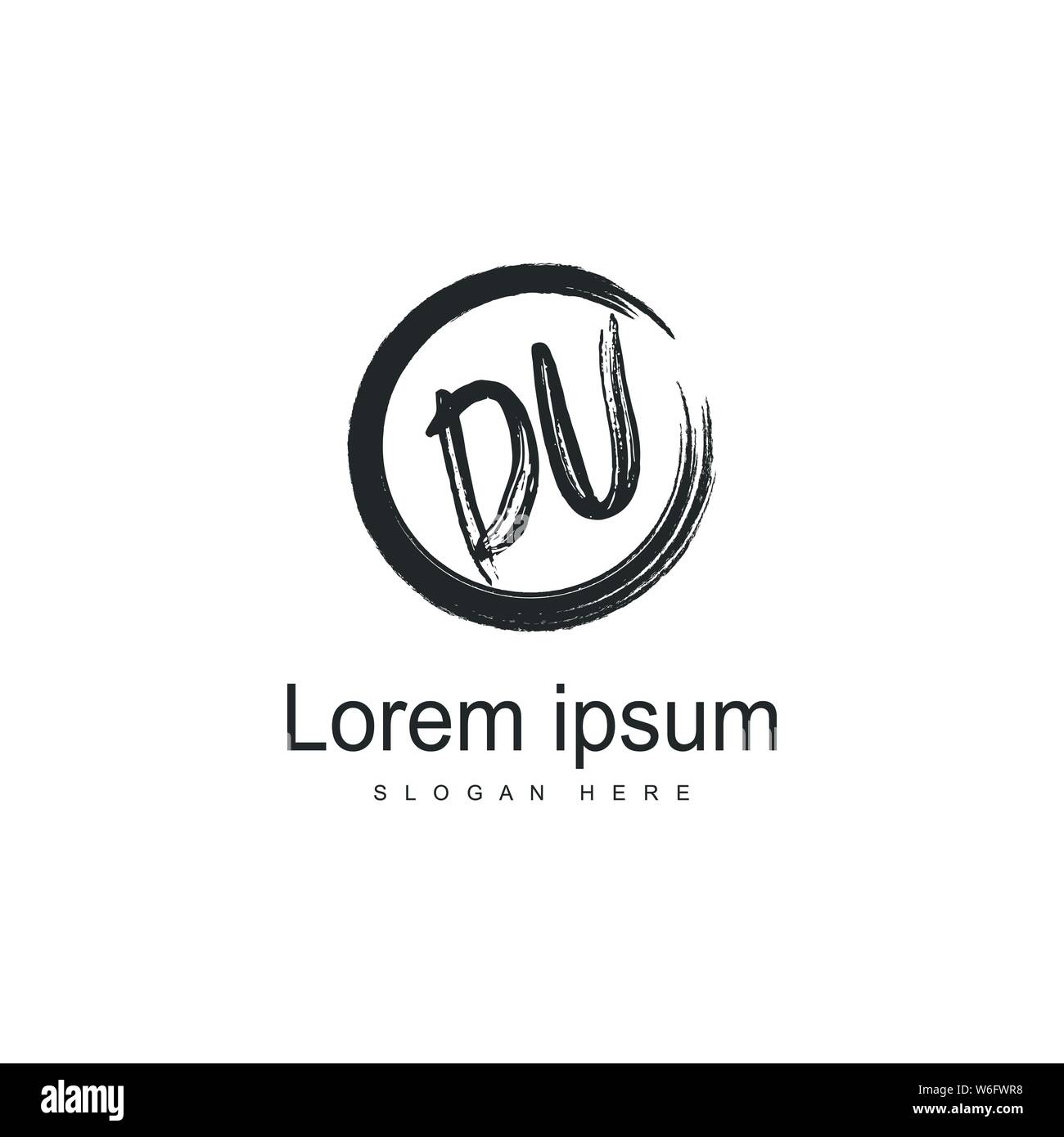 Initial DU logo template with modern frame. Minimalist DU letter logo ...