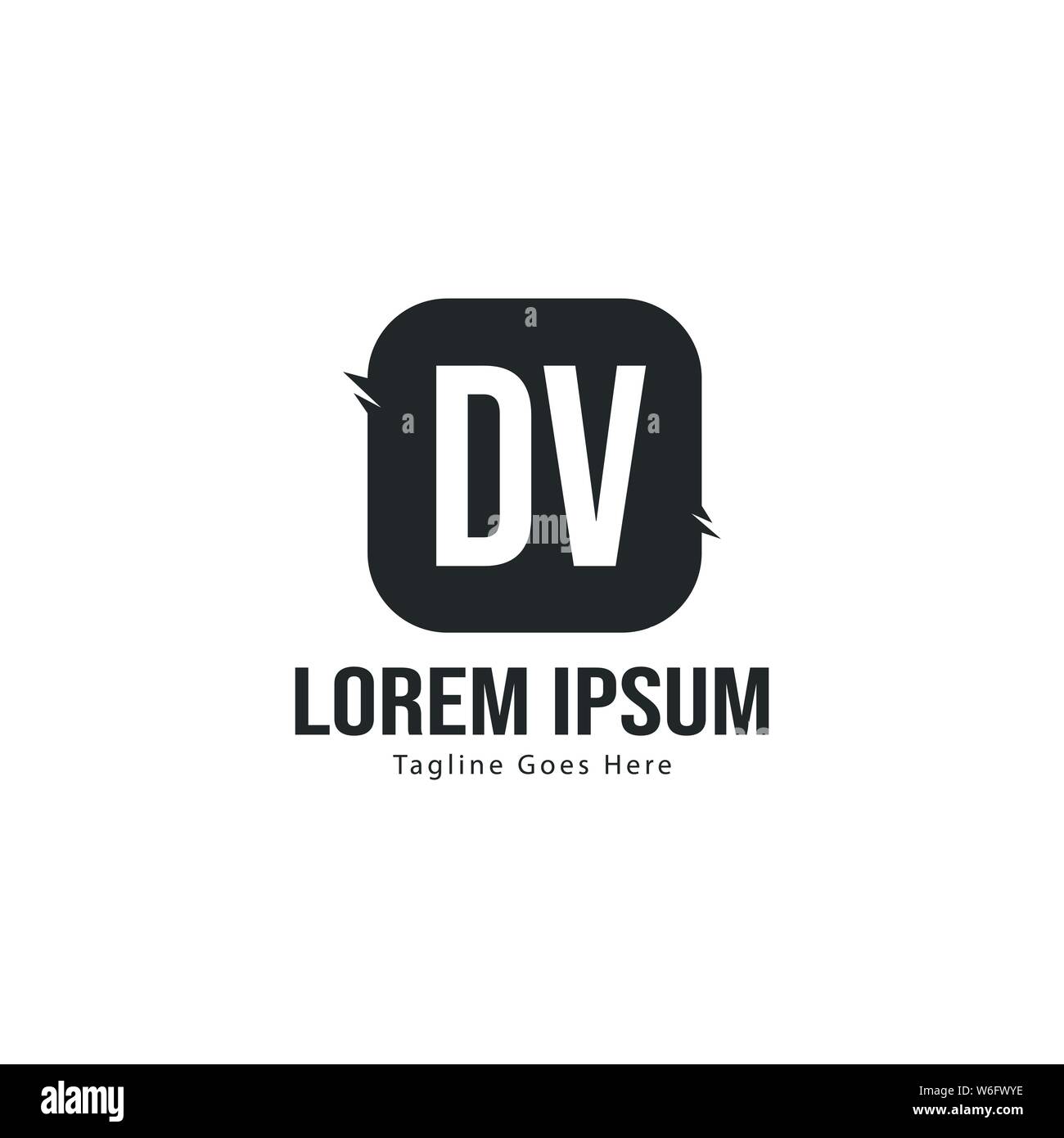 Initial DV logo template with modern frame. Minimalist DV letter logo ...