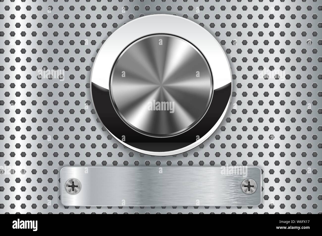 Metal perforated texture with button Stock Vector Image & Art - Alamy