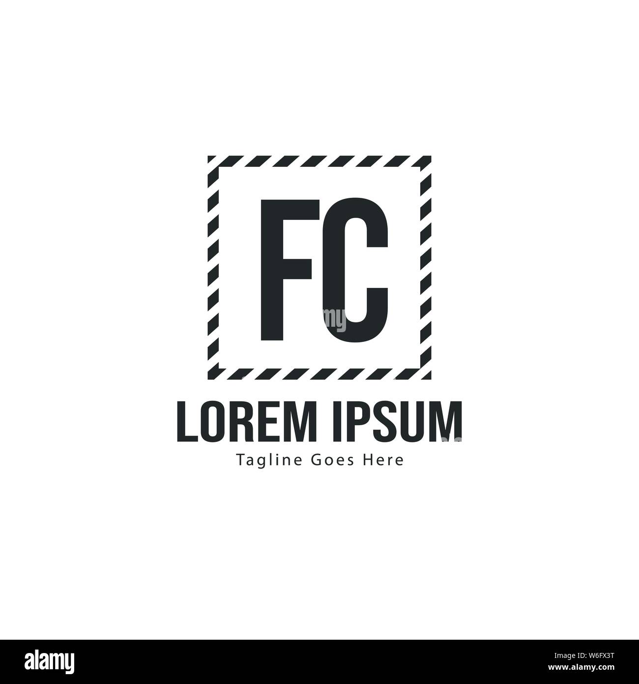 Initial FC logo template with modern frame. Minimalist FC letter logo ...