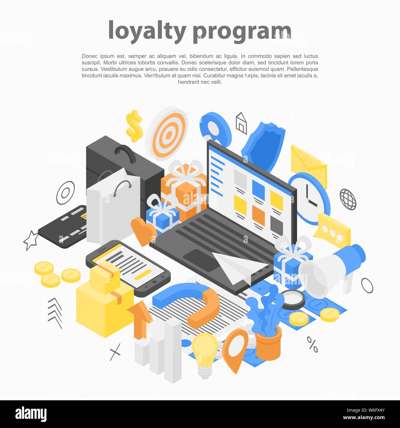 Loyalty program concept background, isometric style Stock Vector Image ...
