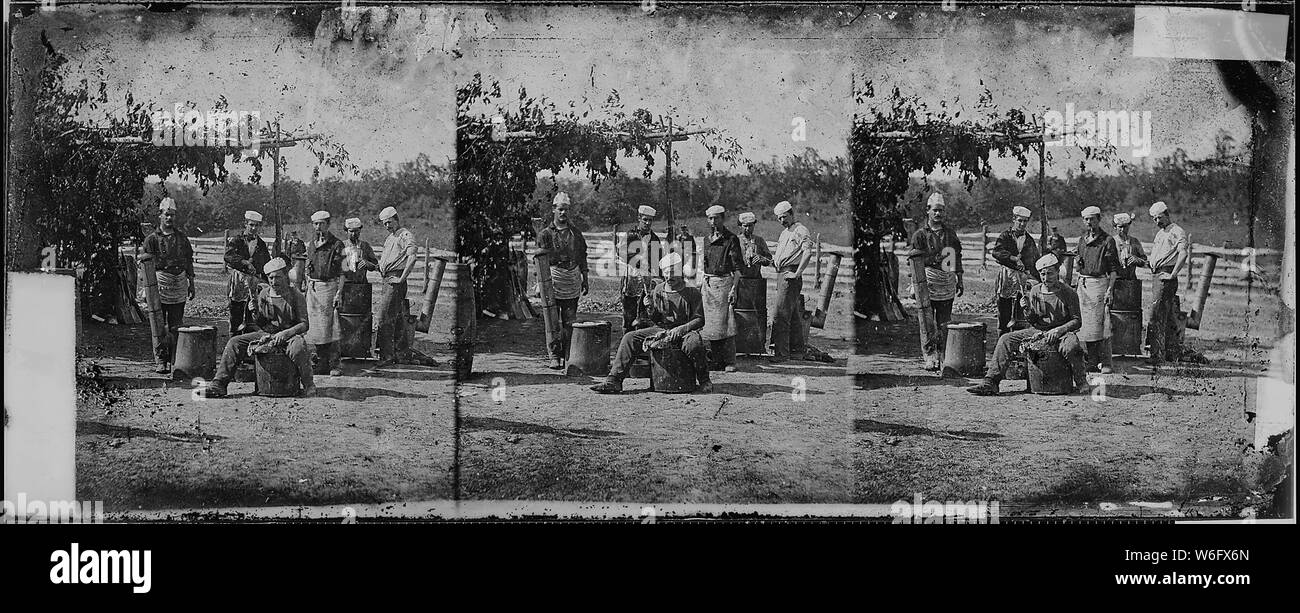 Camp scene, camp cooks working Stock Photo - Alamy