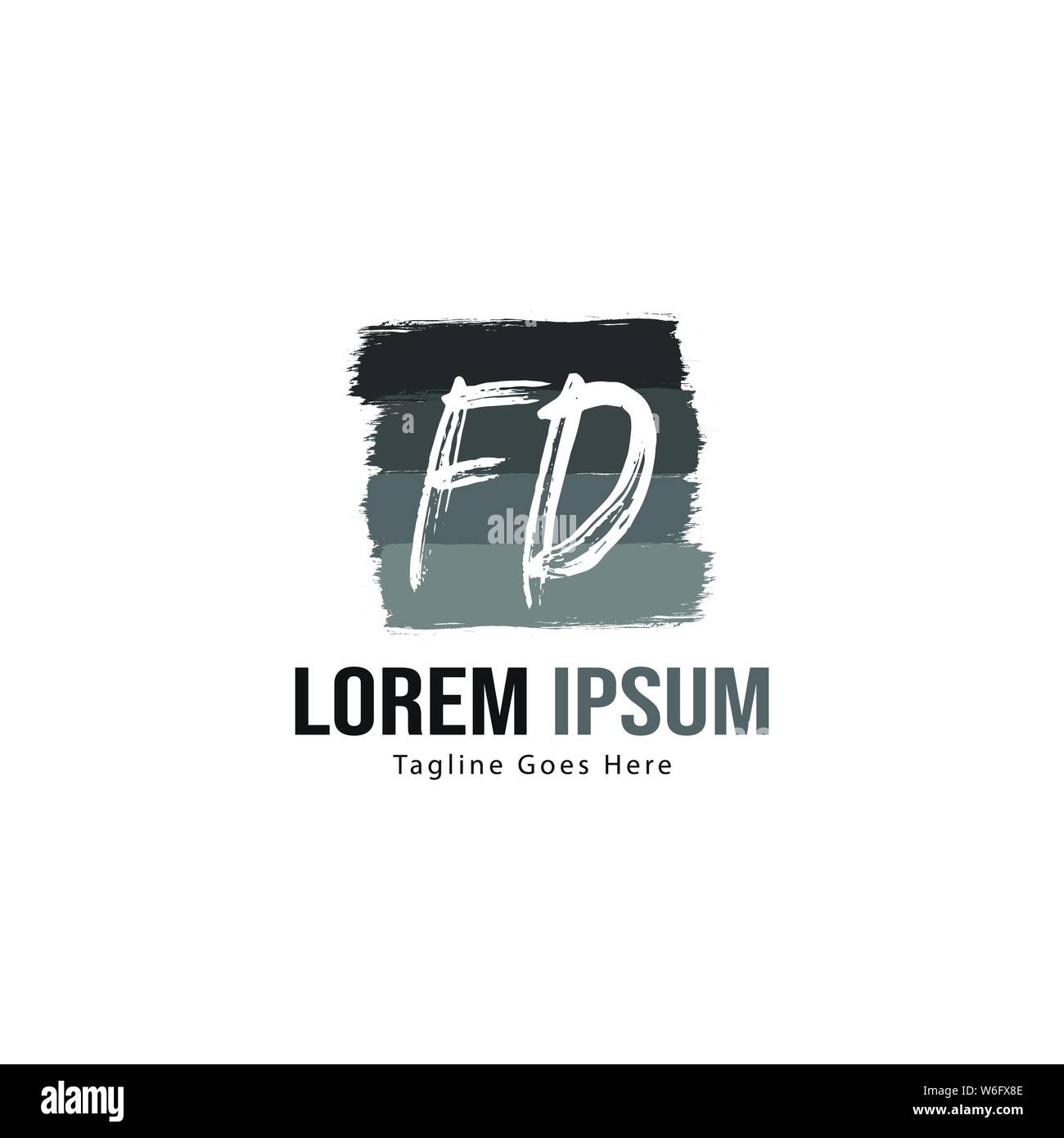 Initial FD logo template with modern frame. Minimalist FD letter logo ...