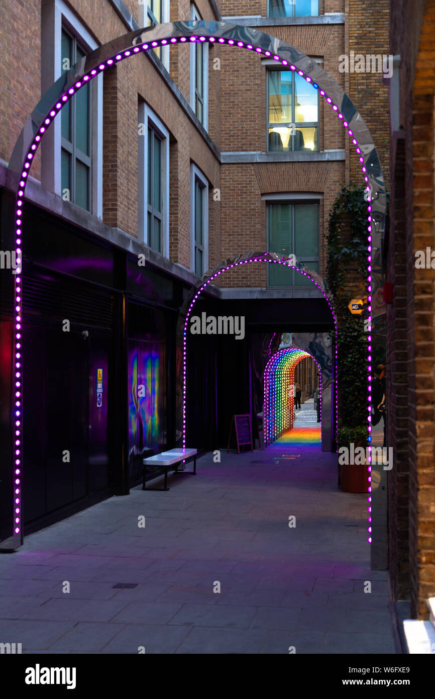 Infinity Chamber luminous passageway, Conduit Court, Covent Garden ...