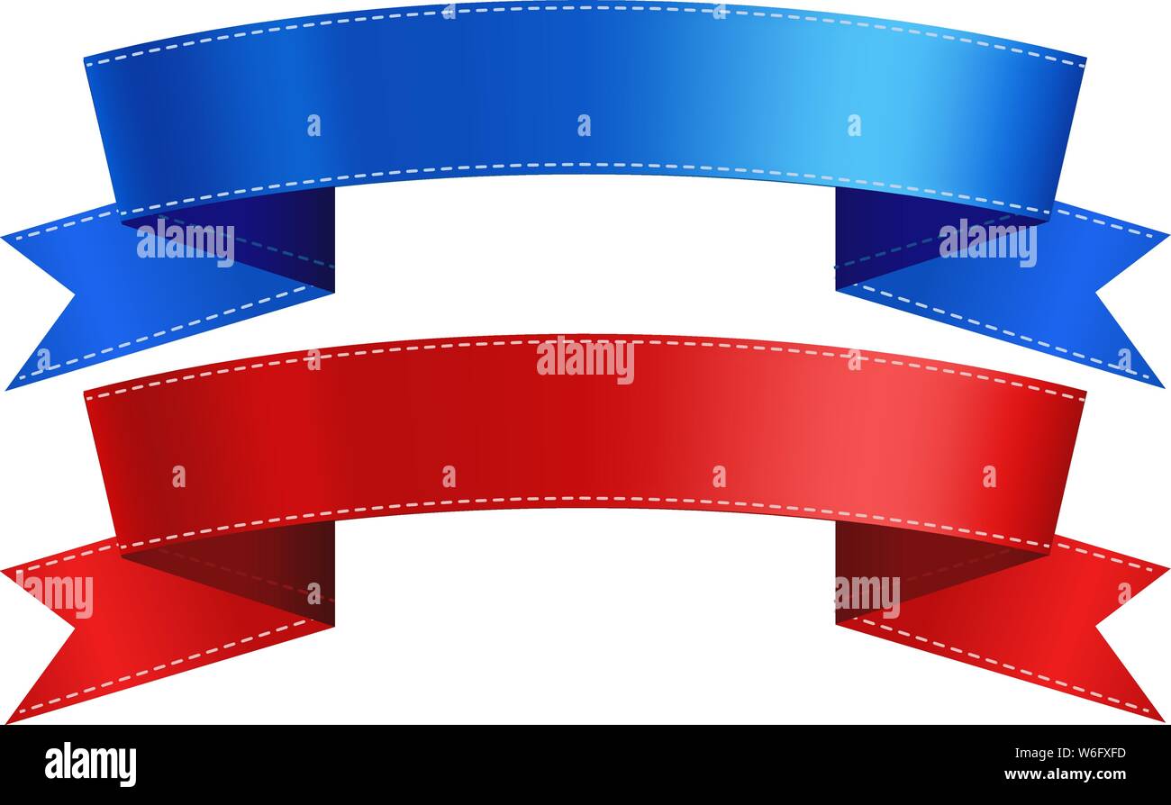 Ribbon banners. Blue and red blank tape Stock Vector Image & Art - Alamy