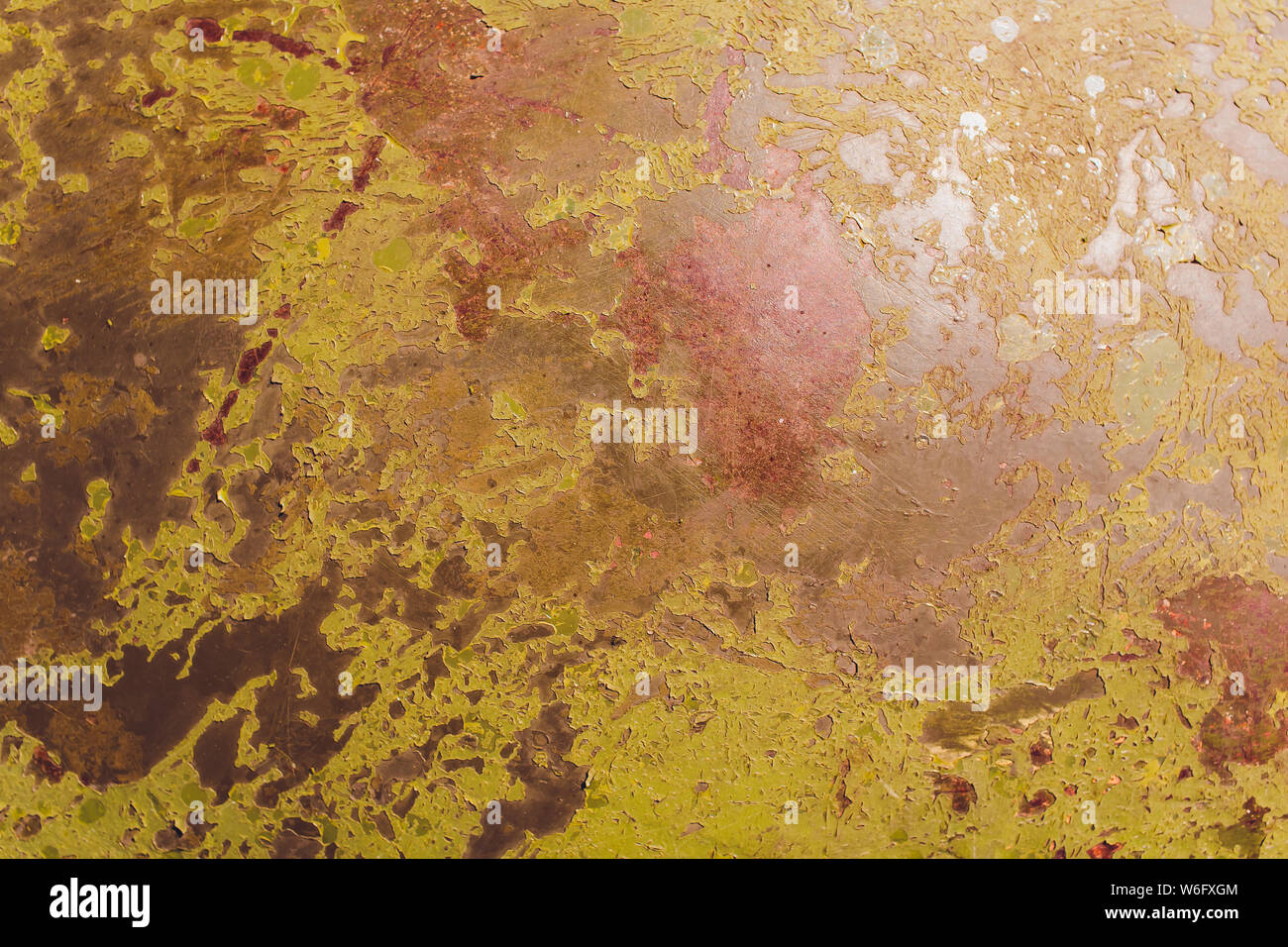 green rusty iron grunge background. Old rusted and corroded metal plate ...