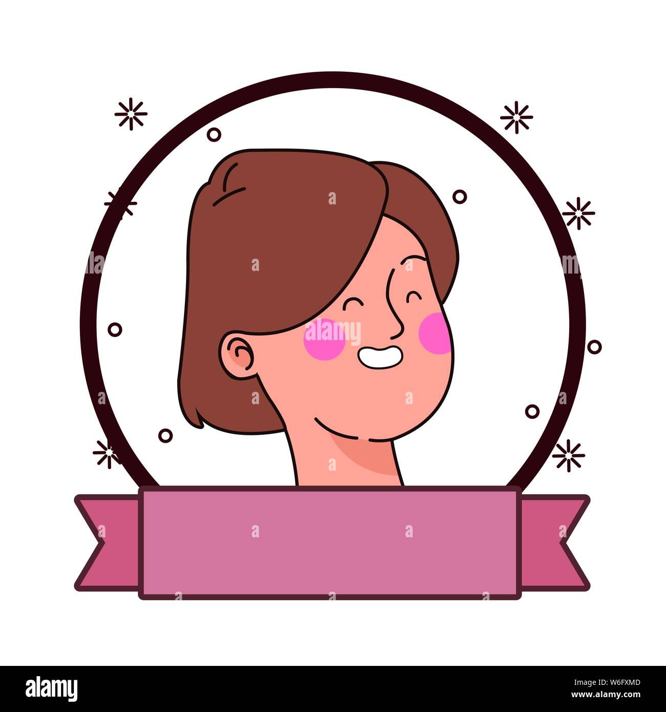 Teenager woman smiling face cartoon Stock Vector Image & Art - Alamy