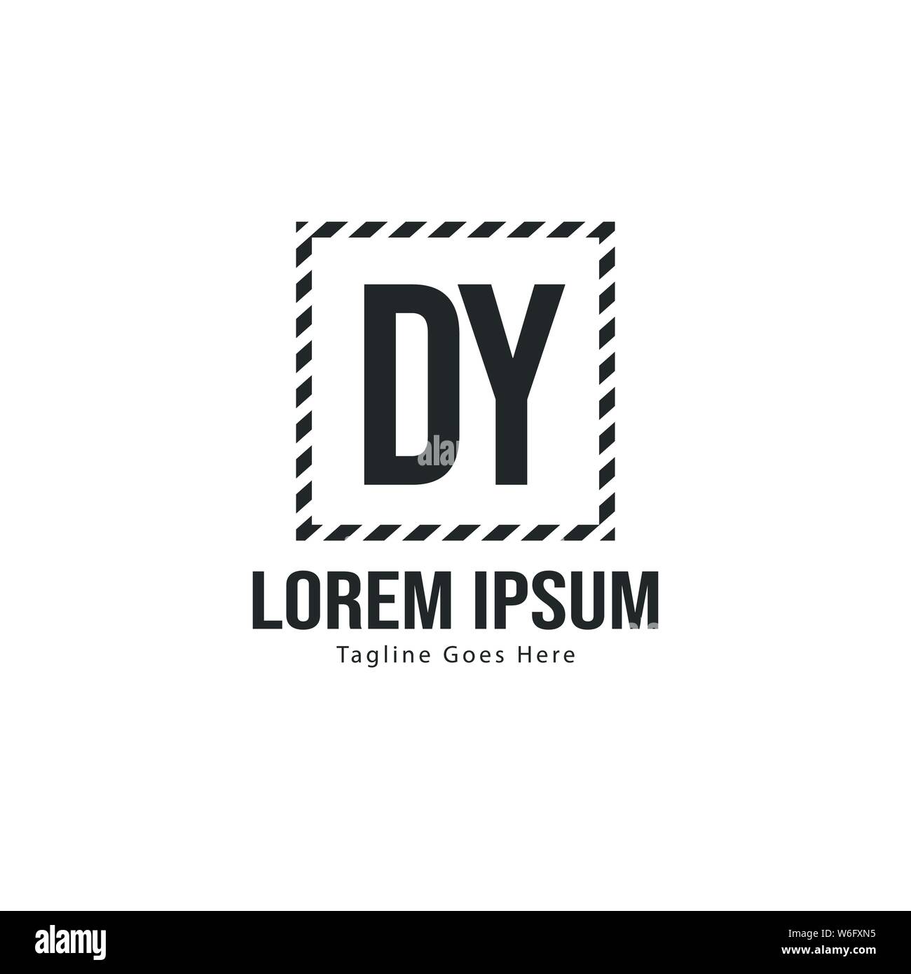 Initial DY logo template with modern frame. Minimalist DY letter logo ...
