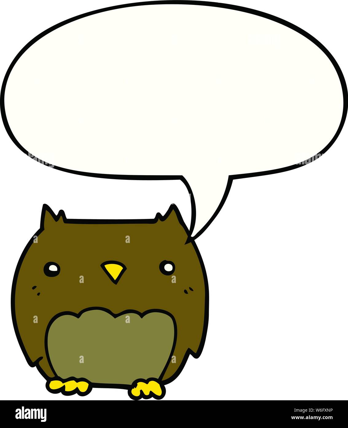 cute cartoon owl with speech bubble Stock Vector Image & Art - Alamy