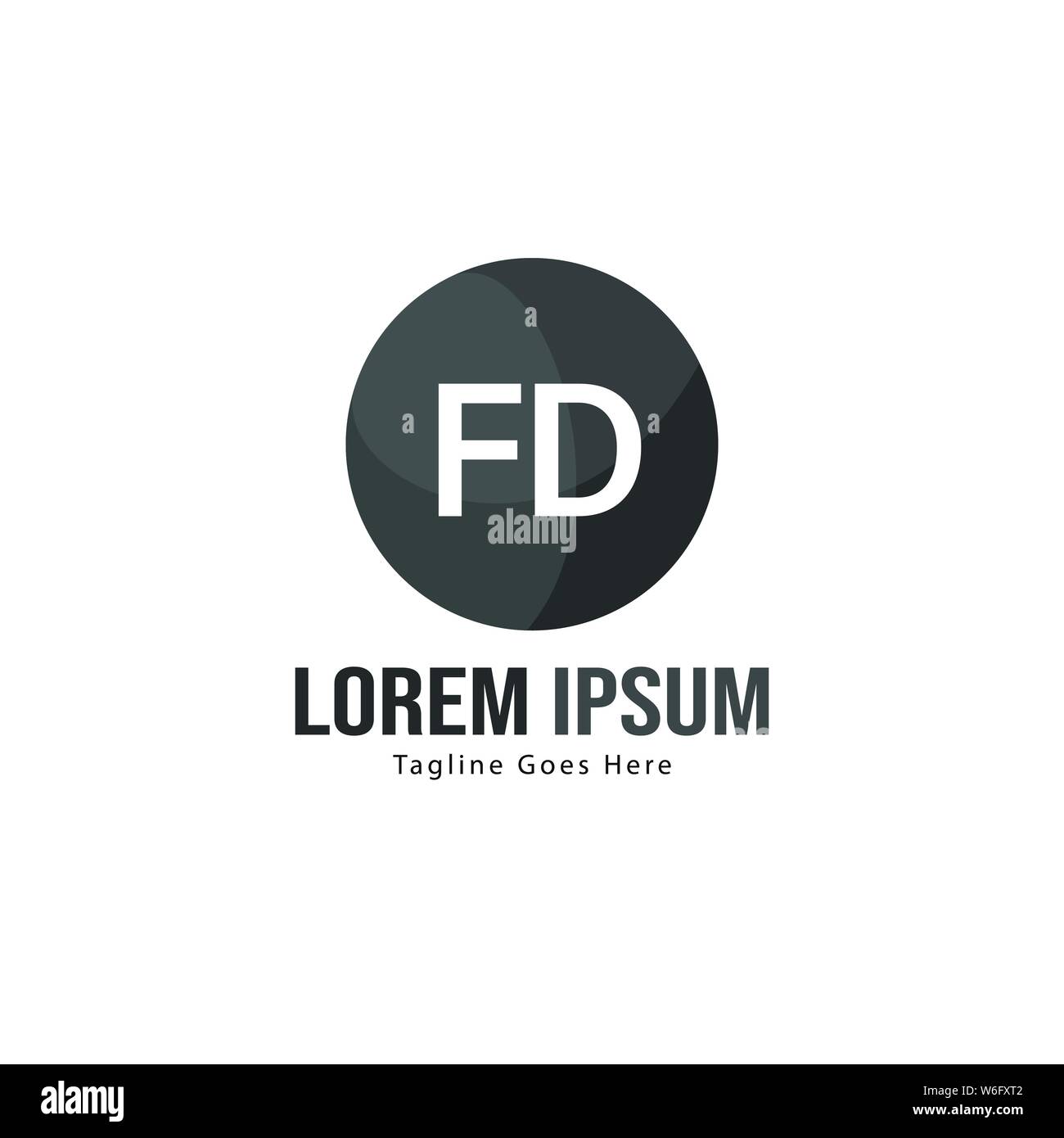 Initial FD logo template with modern frame. Minimalist FD letter logo ...