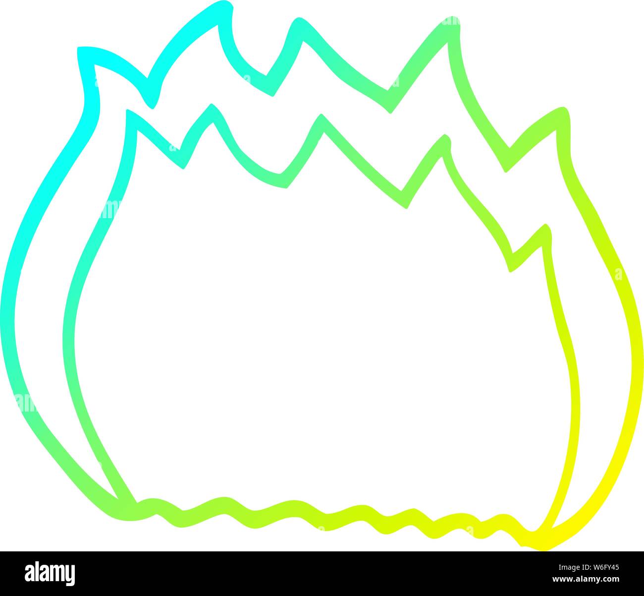 cold gradient line drawing of a cartoon blue flame Stock Vector Image ...