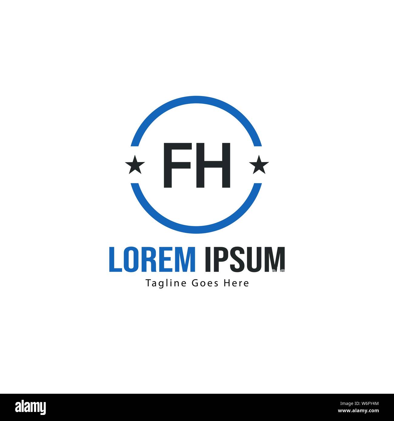 Initial FH logo template with modern frame. Minimalist FH letter logo ...