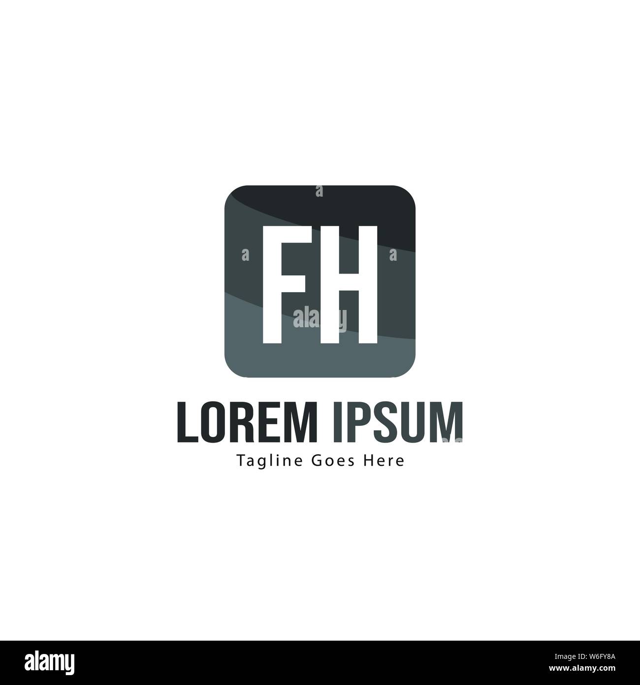 Initial FH logo template with modern frame. Minimalist FH letter logo ...