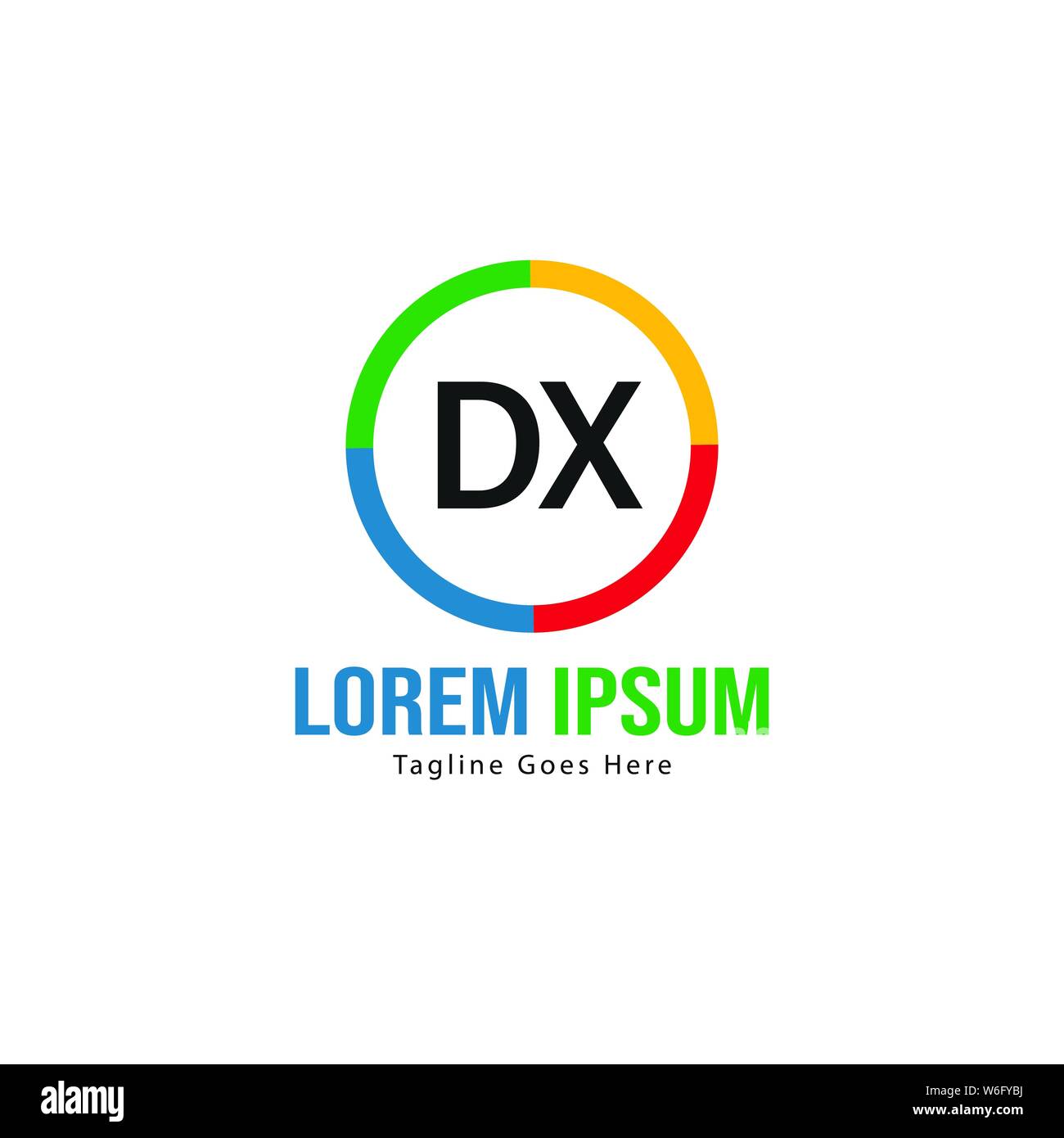 Initial DX logo template with modern frame. Minimalist DX letter logo ...