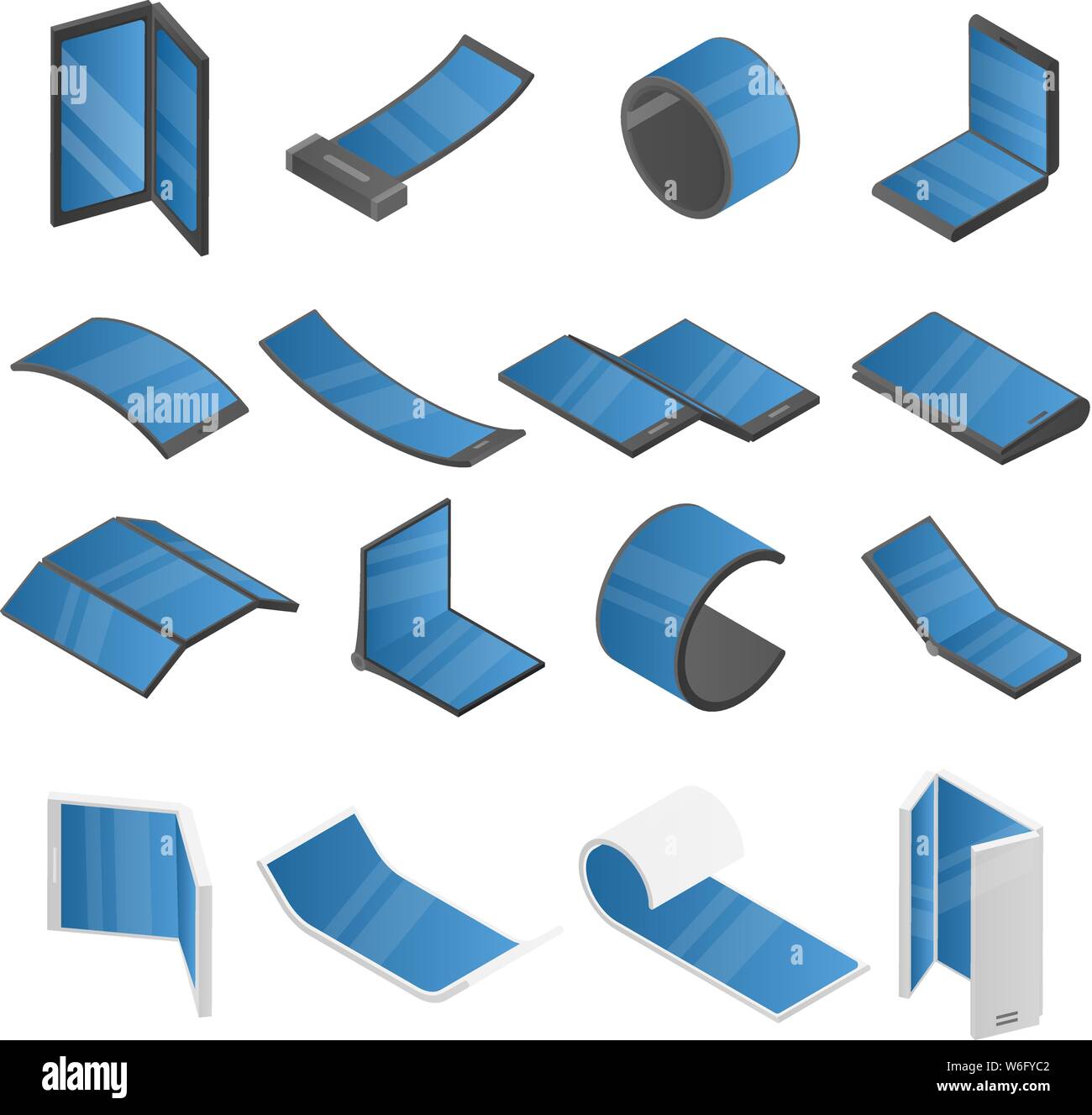 Flexible display icons set, isometric style Stock Vector Image & Art ...