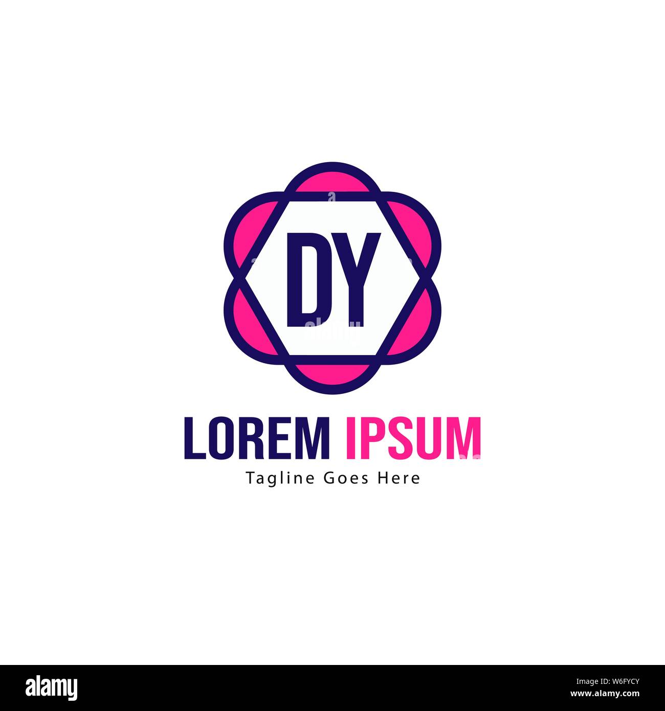 Initial DY logo template with modern frame. Minimalist DY letter logo ...