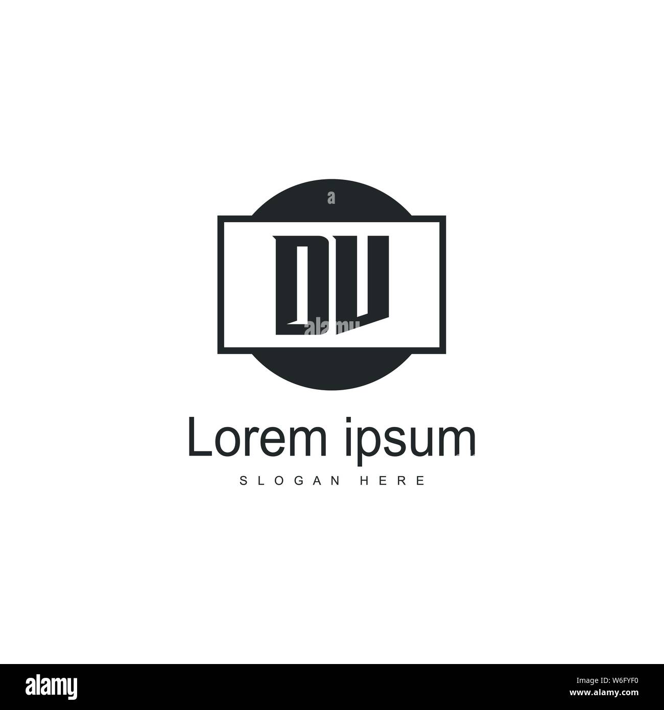 Initial DV logo template with modern frame. Minimalist DV letter logo ...