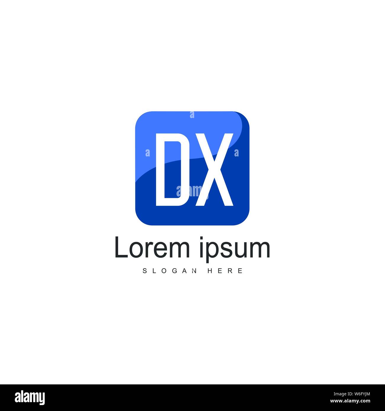 Initial DX logo template with modern frame. Minimalist DX letter logo ...