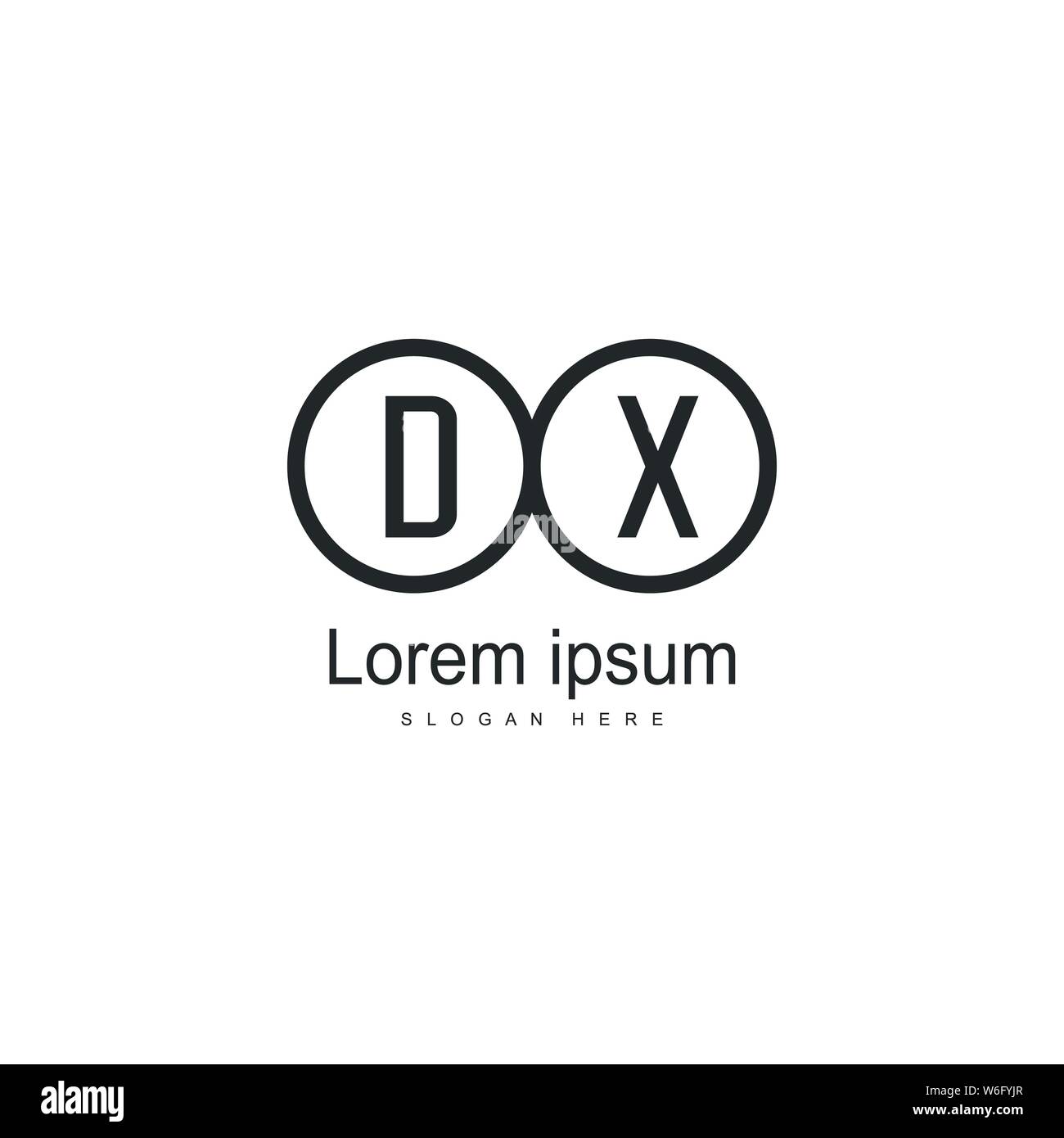 Initial DX logo template with modern frame. Minimalist DX letter logo ...
