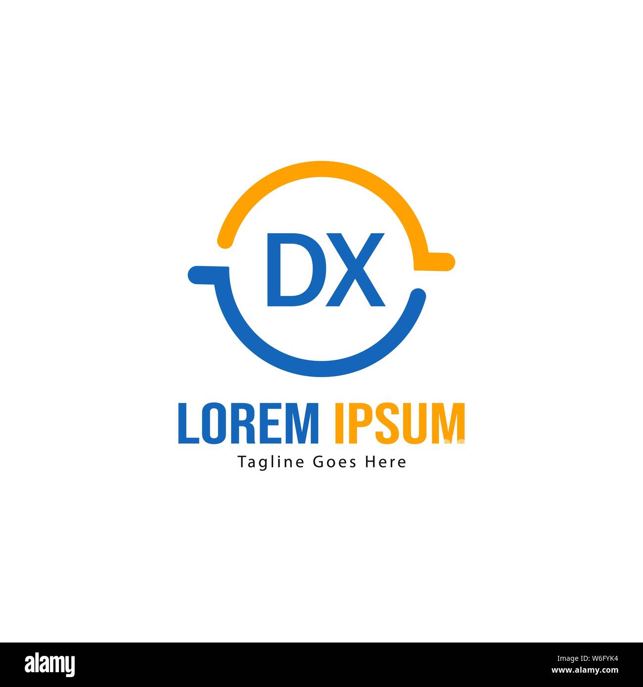 Initial DX logo template with modern frame. Minimalist DX letter logo ...