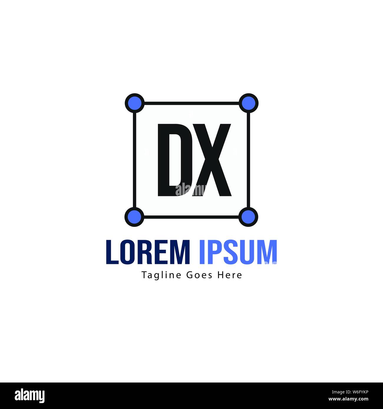 Initial DX logo template with modern frame. Minimalist DX letter logo ...