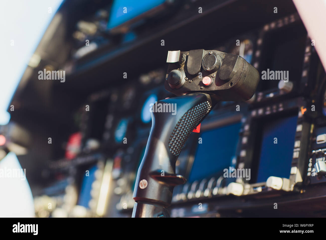 Black control panel in a helicopter cockpit Stock Photo - Alamy
