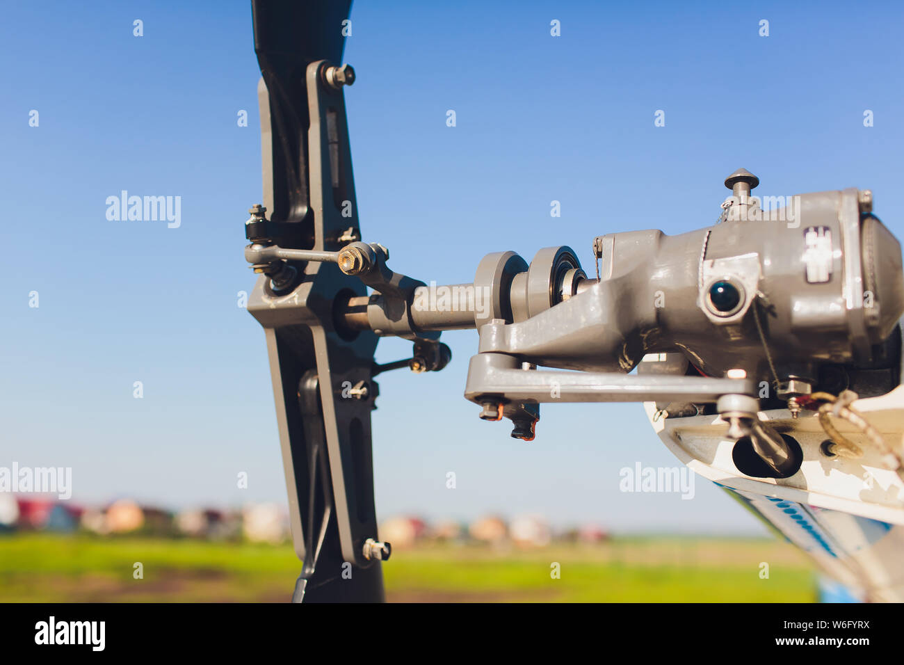 Helicopter tail rotor selective focus or Tail rotor of transport ...