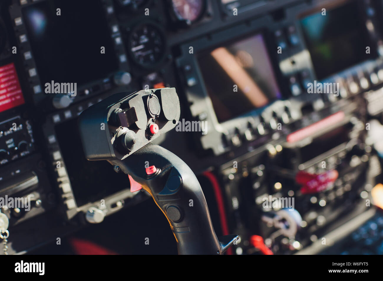 Black control panel in a helicopter cockpit Stock Photo - Alamy