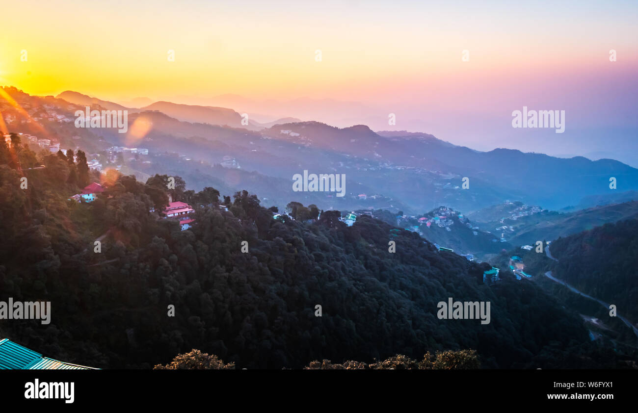 Amazing Sunrise in mountains Mussoorie in India Uttarakhand, wallpaper ...