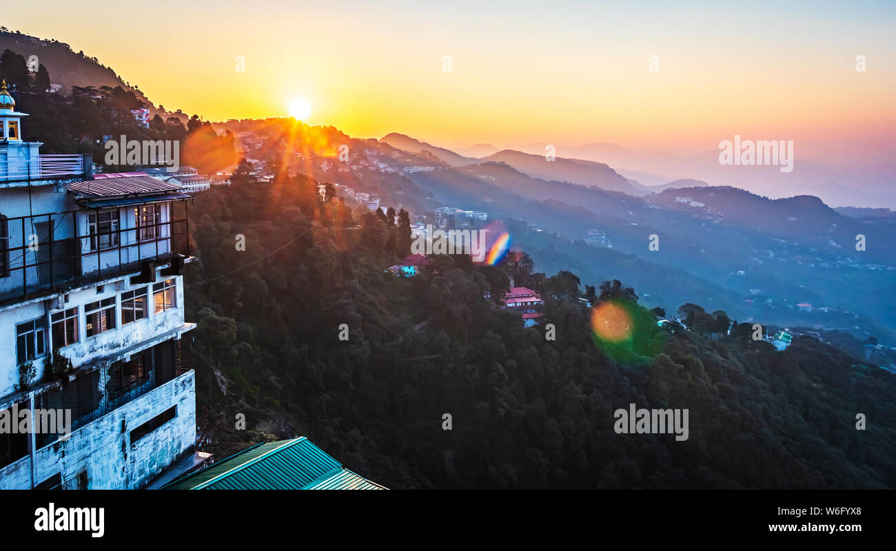 Amazing Sunrise in mountains Mussoorie in India Uttarakhand, wallpaper ...