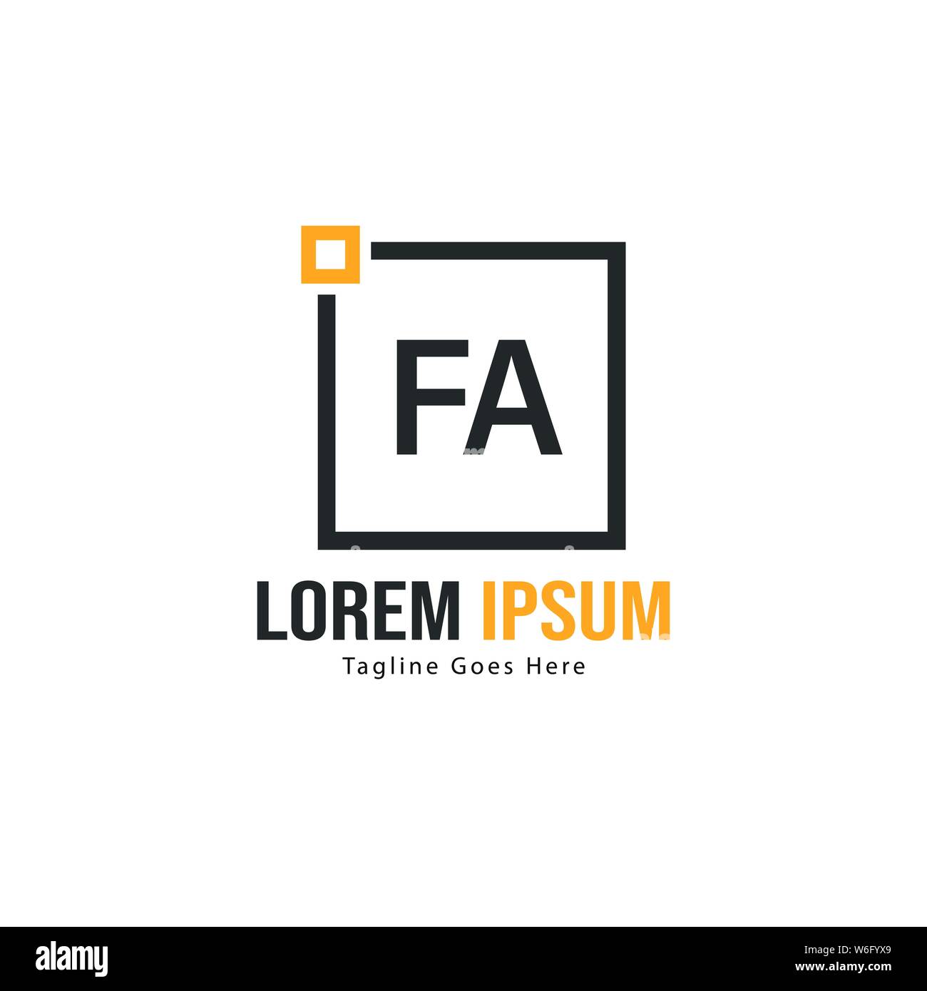 Initial FA logo template with modern frame. Minimalist FA letter logo ...