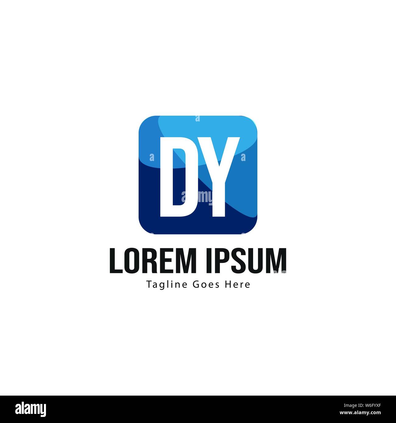 Initial DY logo template with modern frame. Minimalist DY letter logo ...