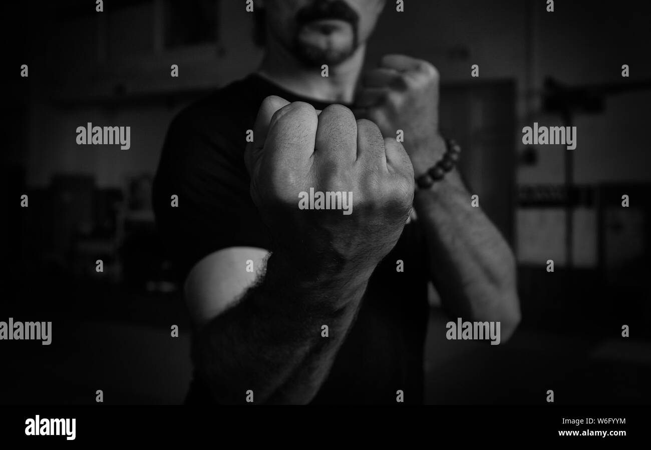 Hand punch Black and White Stock Photos & Images - Alamy