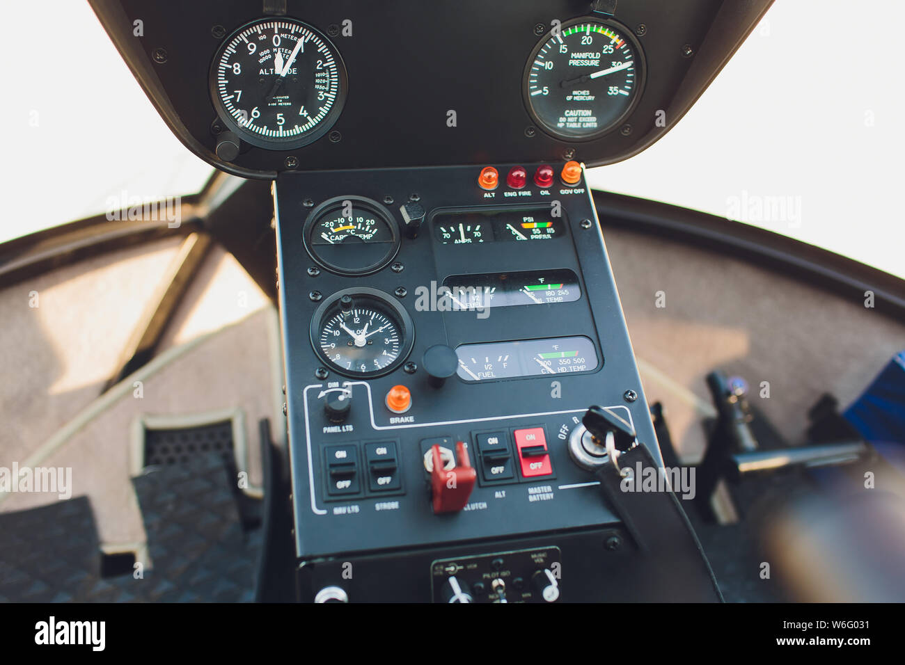 Black control panel in a helicopter cockpit Stock Photo - Alamy