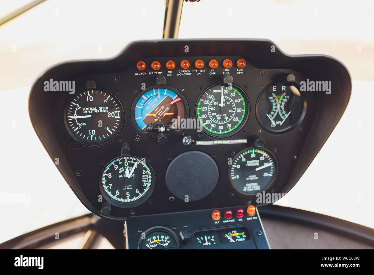 Black control panel in a helicopter cockpit Stock Photo - Alamy