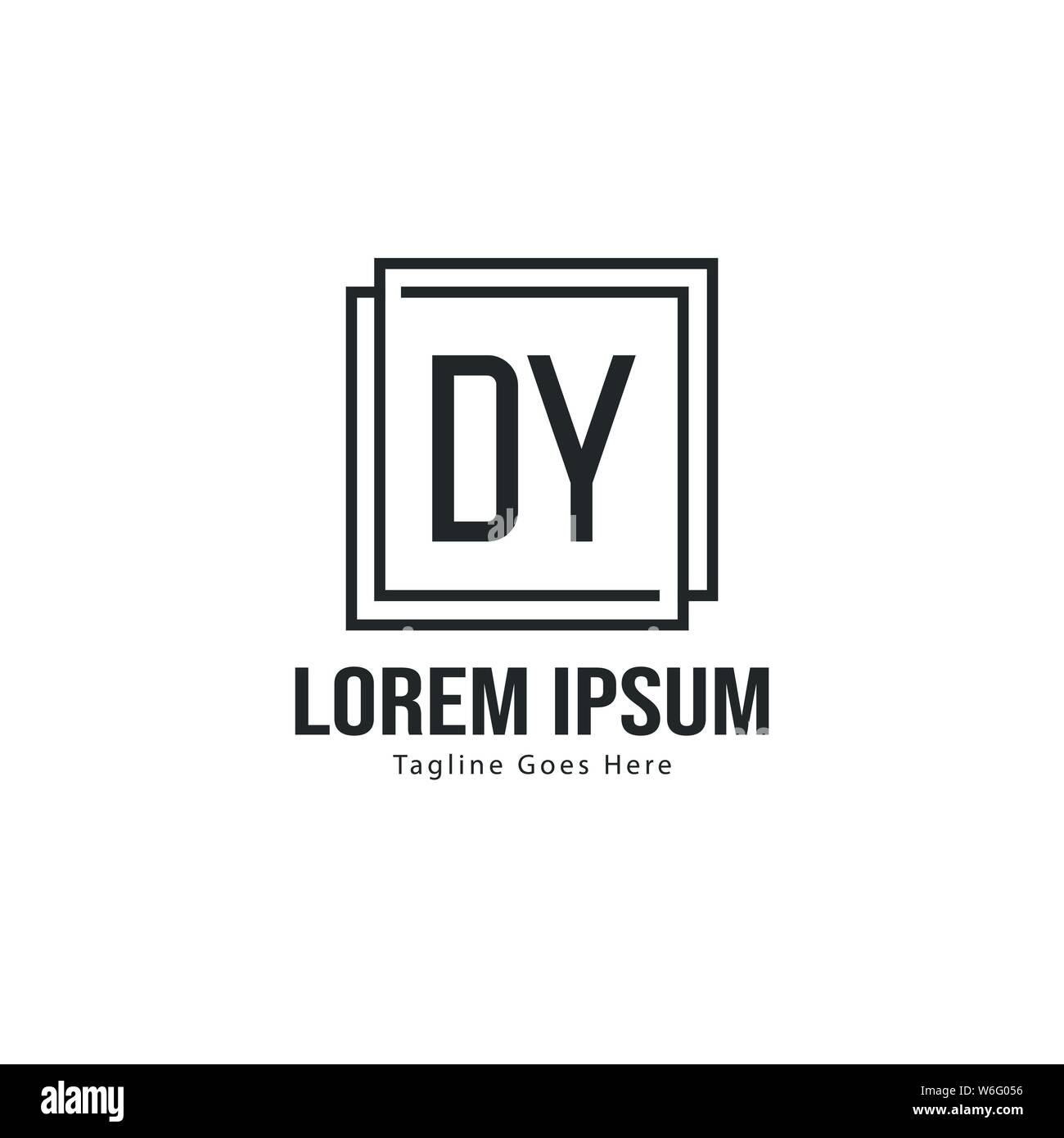 Initial DY logo template with modern frame. Minimalist DY letter logo ...