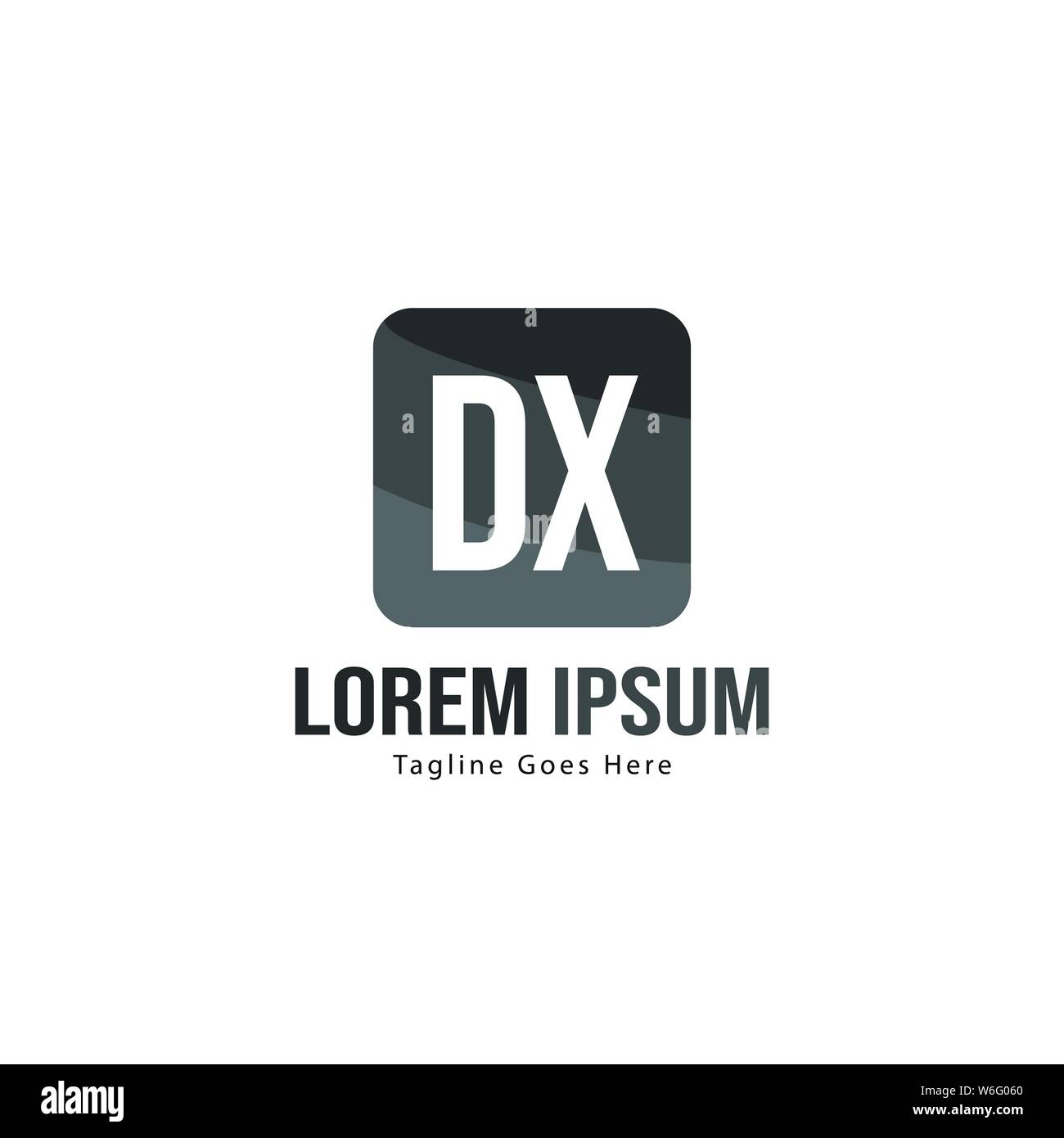 Initial DX logo template with modern frame. Minimalist DX letter logo ...