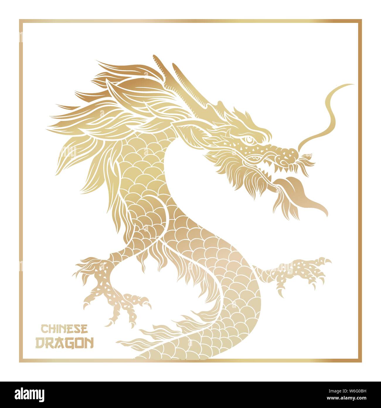 Chinese mythic dragon poster template. Legendary oriental mythological ...