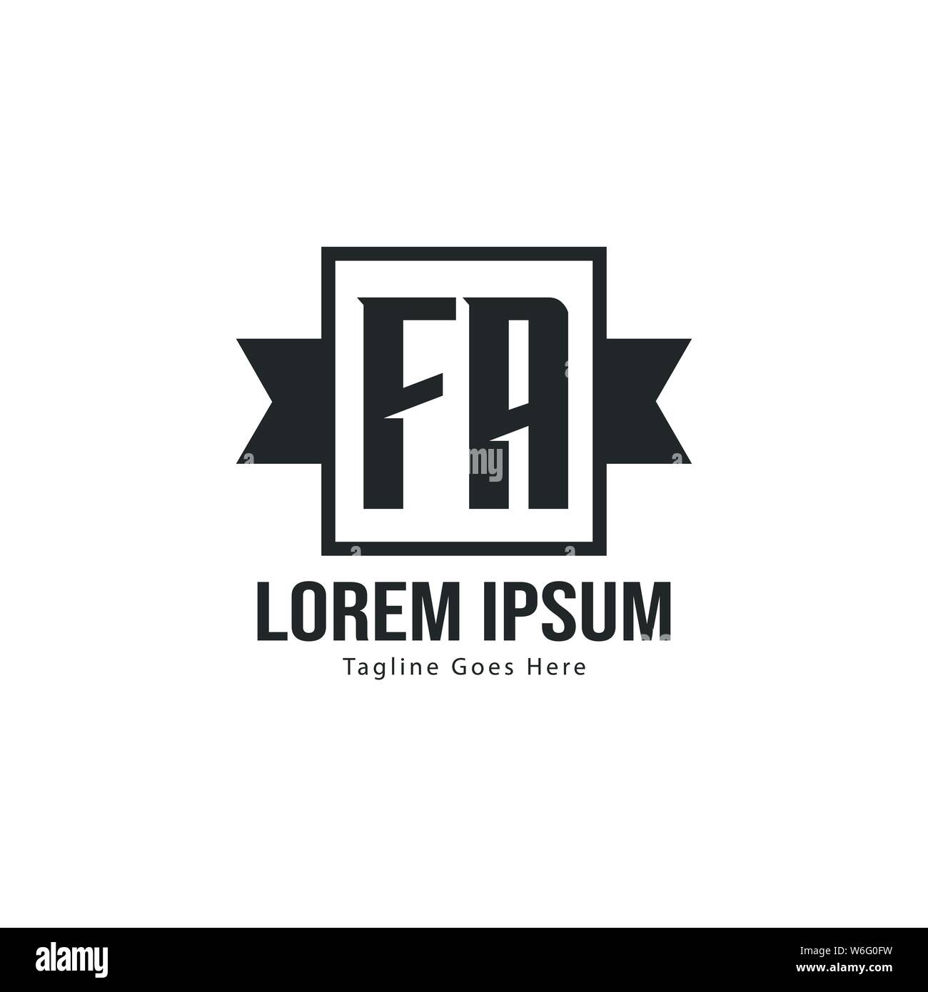 Initial FA logo template with modern frame. Minimalist FA letter logo ...