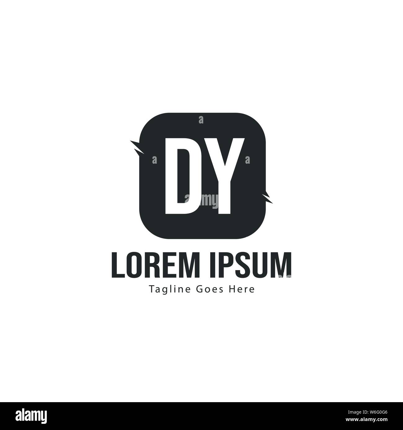 Initial DY logo template with modern frame. Minimalist DY letter logo ...