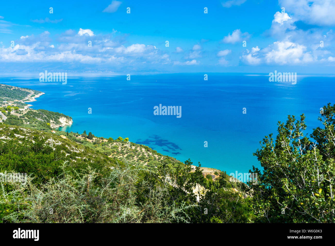 Greece, Zakynthos, Fantastic endless view along coast of the island ...