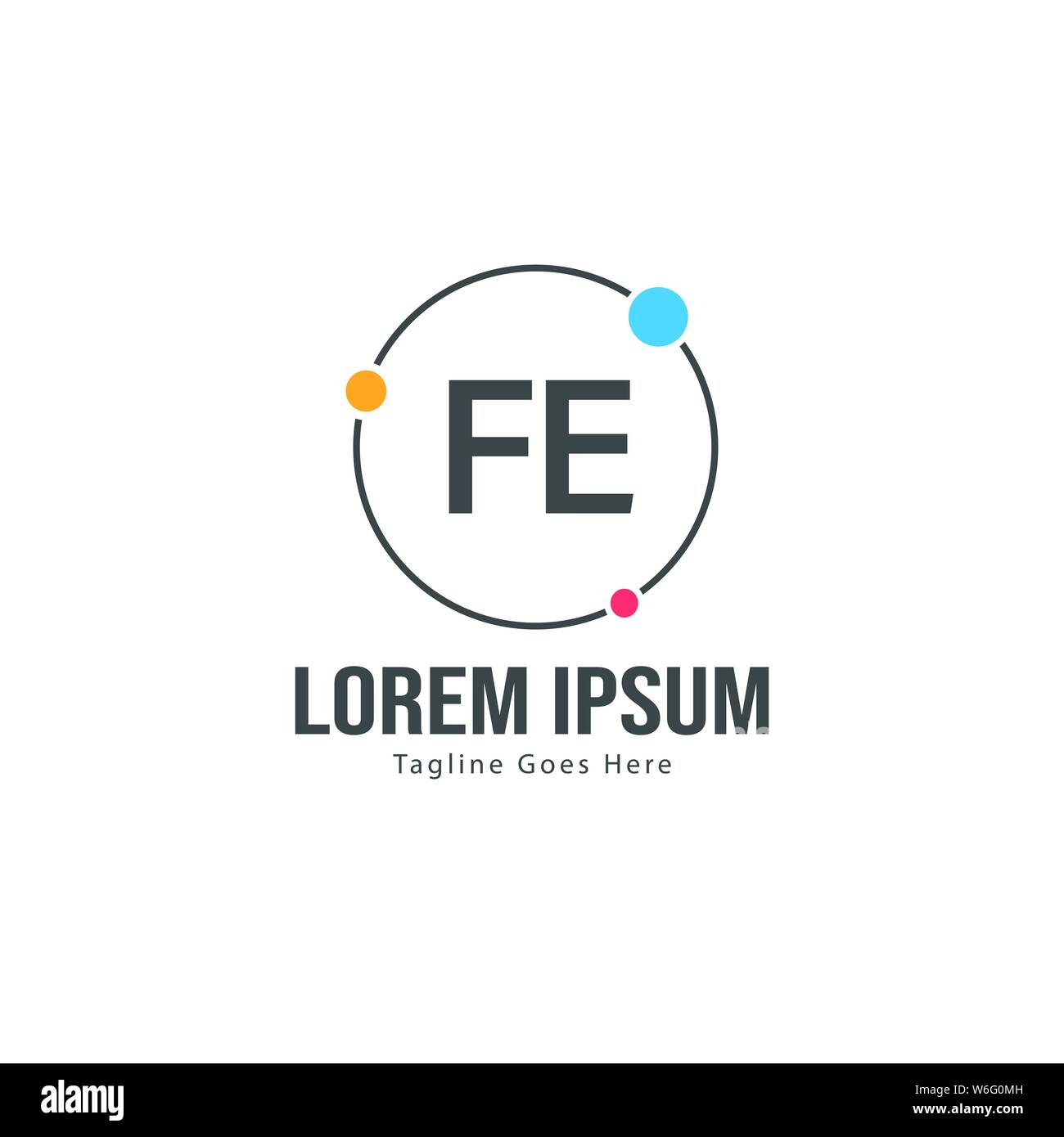 Initial FE logo template with modern frame. Minimalist FE letter logo ...