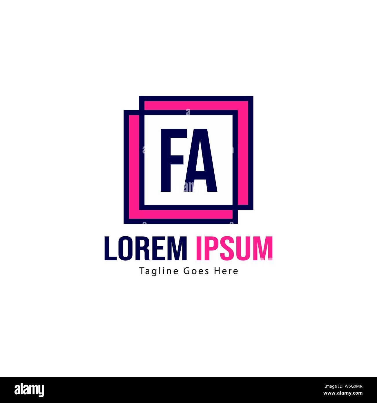 Initial FA logo template with modern frame. Minimalist FA letter logo ...
