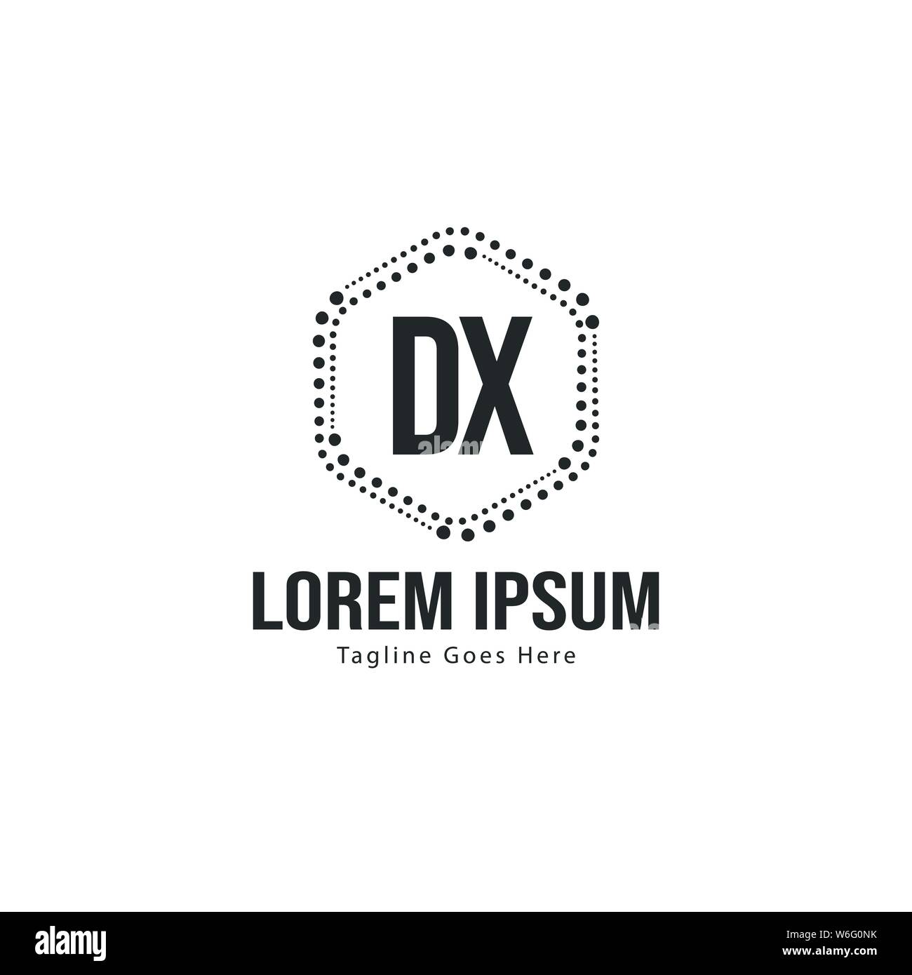 Initial DX logo template with modern frame. Minimalist DX letter logo ...