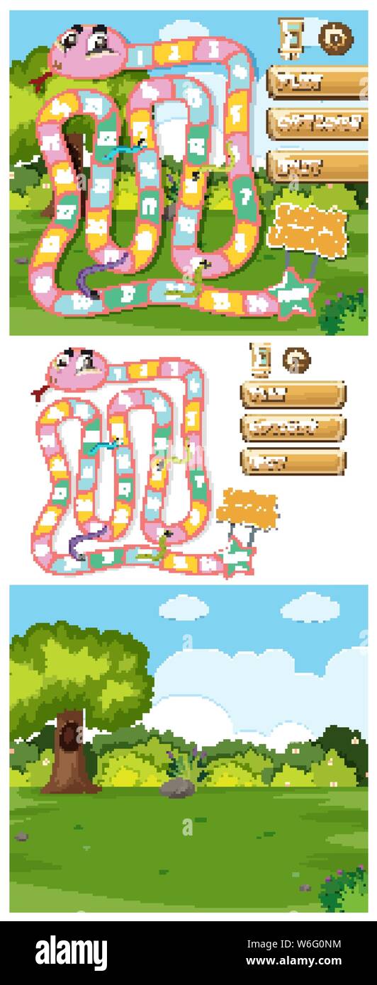 Game template with green grass background illustration Stock Vector ...