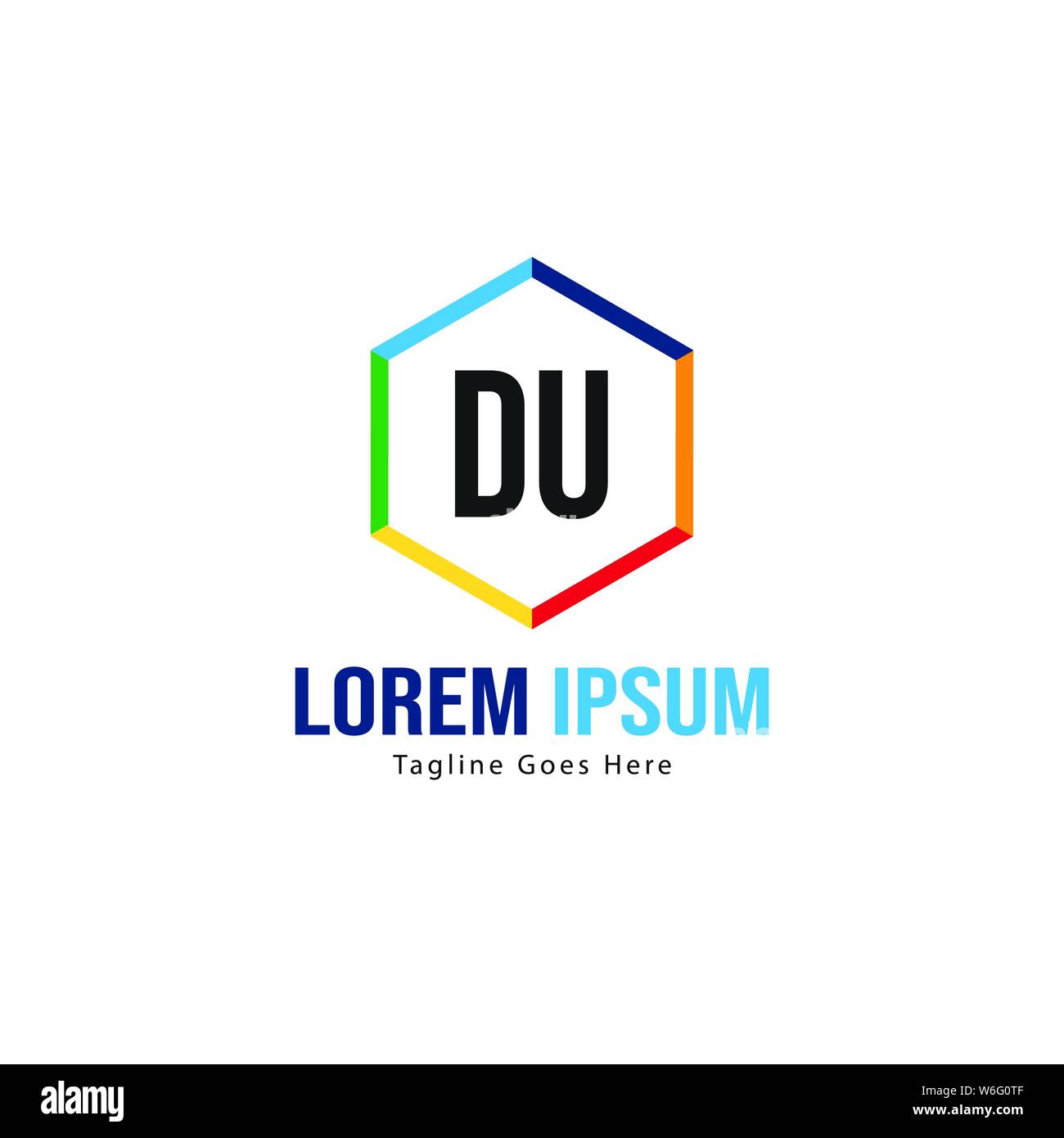 Initial DU logo template with modern frame. Minimalist DU letter logo ...