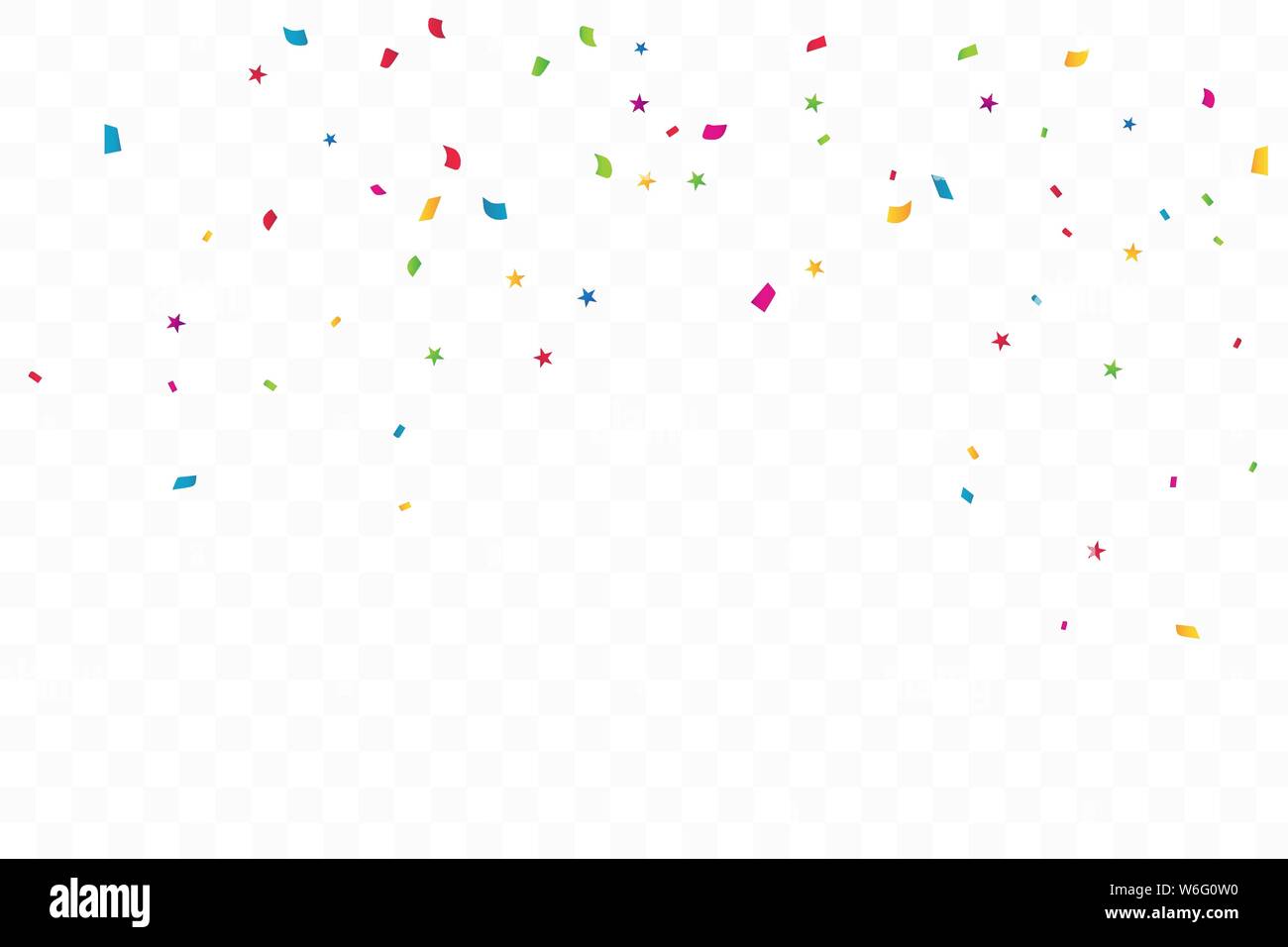 Colorful Confetti Star On Transparent Background. Celebration Party ...