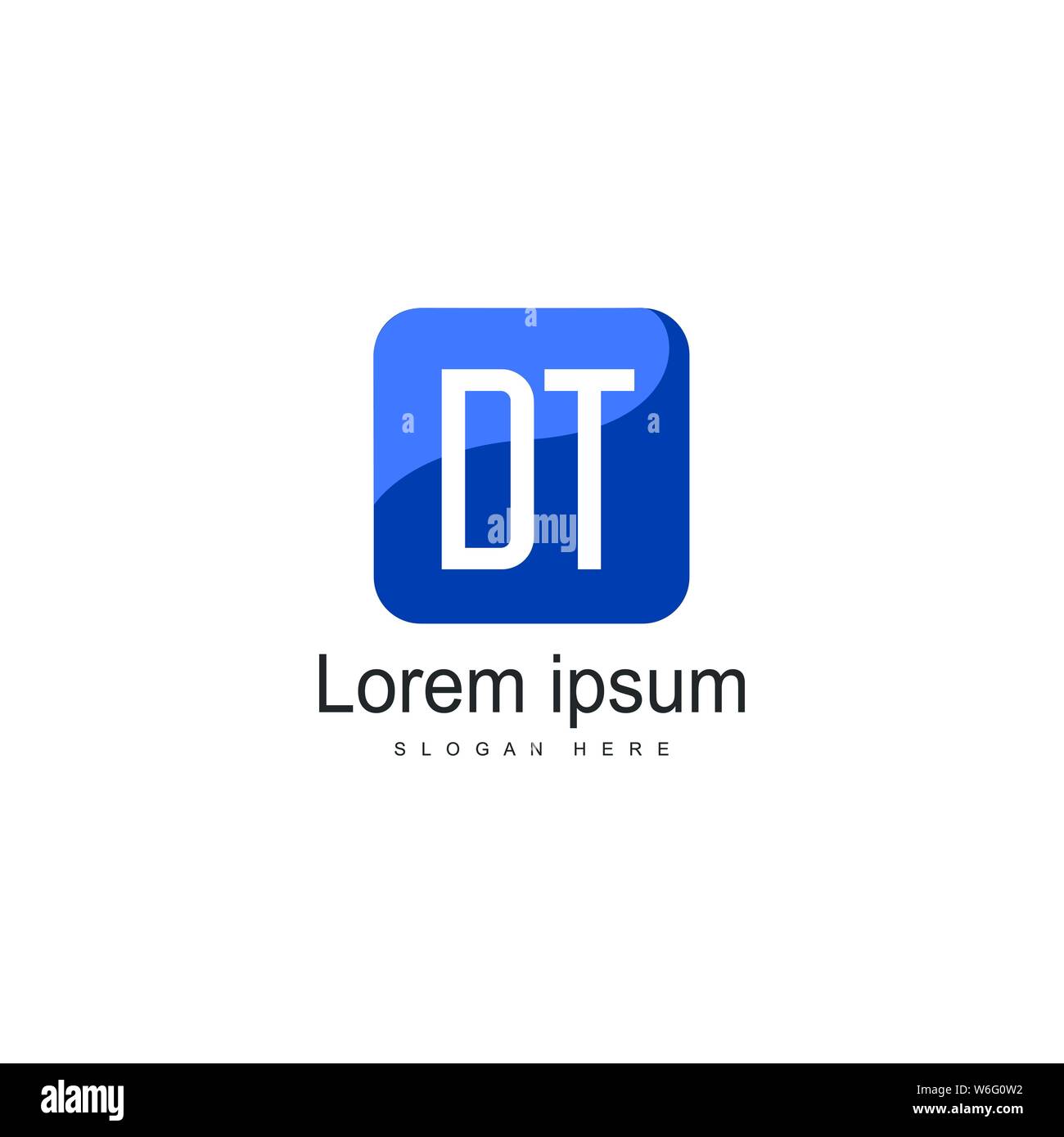 Initial DT logo template with modern frame. Minimalist DT letter logo ...